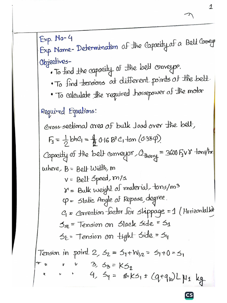 IPE 310 Belt Conveyor Lab Report | PDF