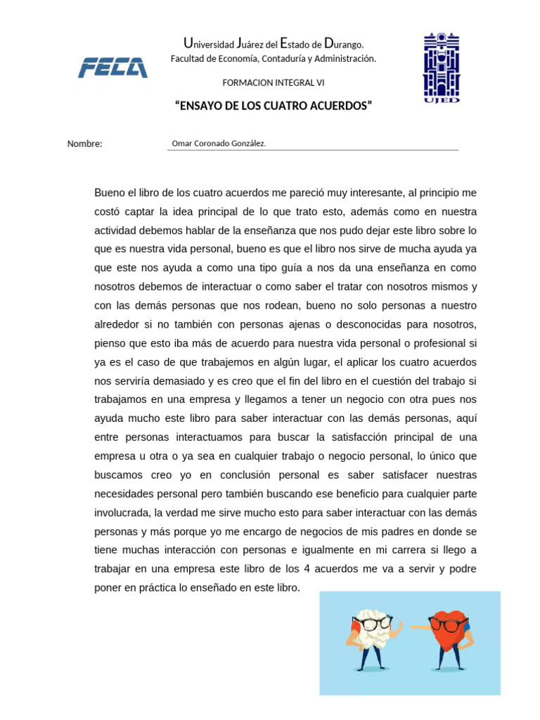 OCG - Actividad 1.2 - Ensayo Los 4 Acuerdos | PDF