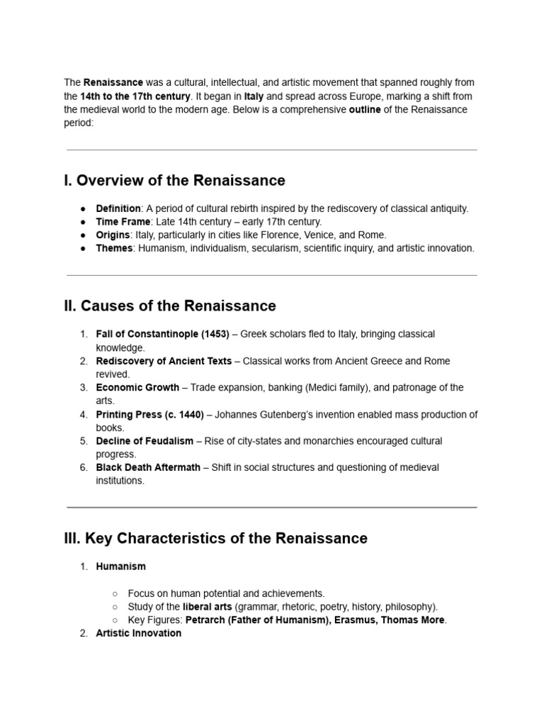 Renaissance | PDF | Renaissance