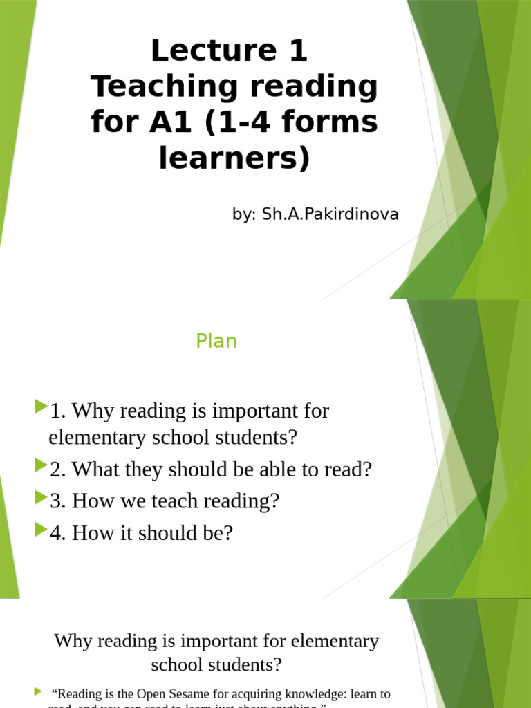 Teaching Reading Strategies for A1 Learners | PDF | Phonics ...