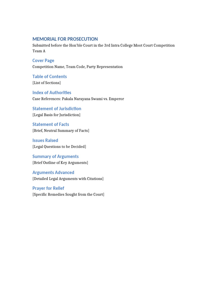 Team A Prosecution Memorial | PDF