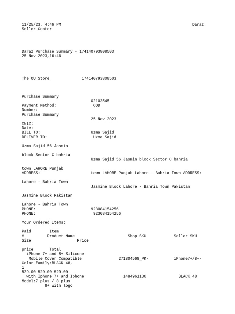 Invoice Daraz Format | PDF | I Phone | Apple Inc. Hardware