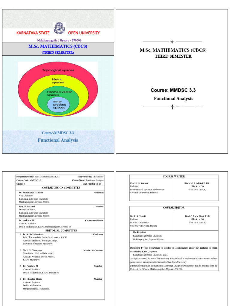 Functional Analysis | PDF | Mathematical Concepts | Geometry