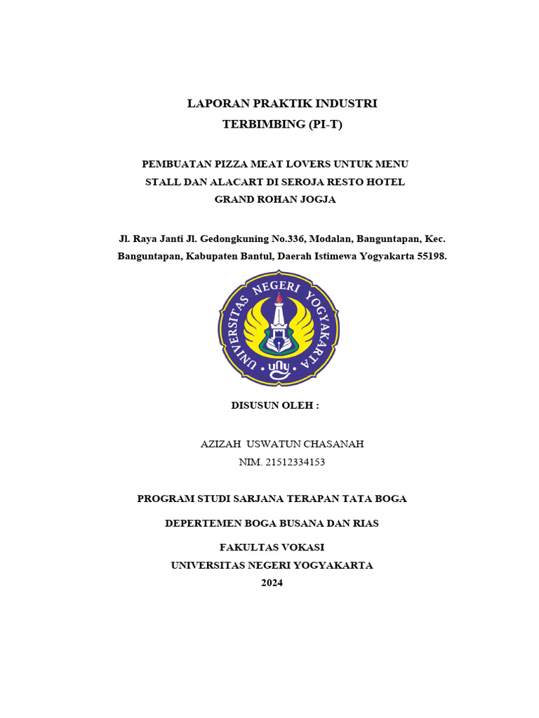 Azizah Uswatun - Laporan PI Terbimbing FIX | PDF
