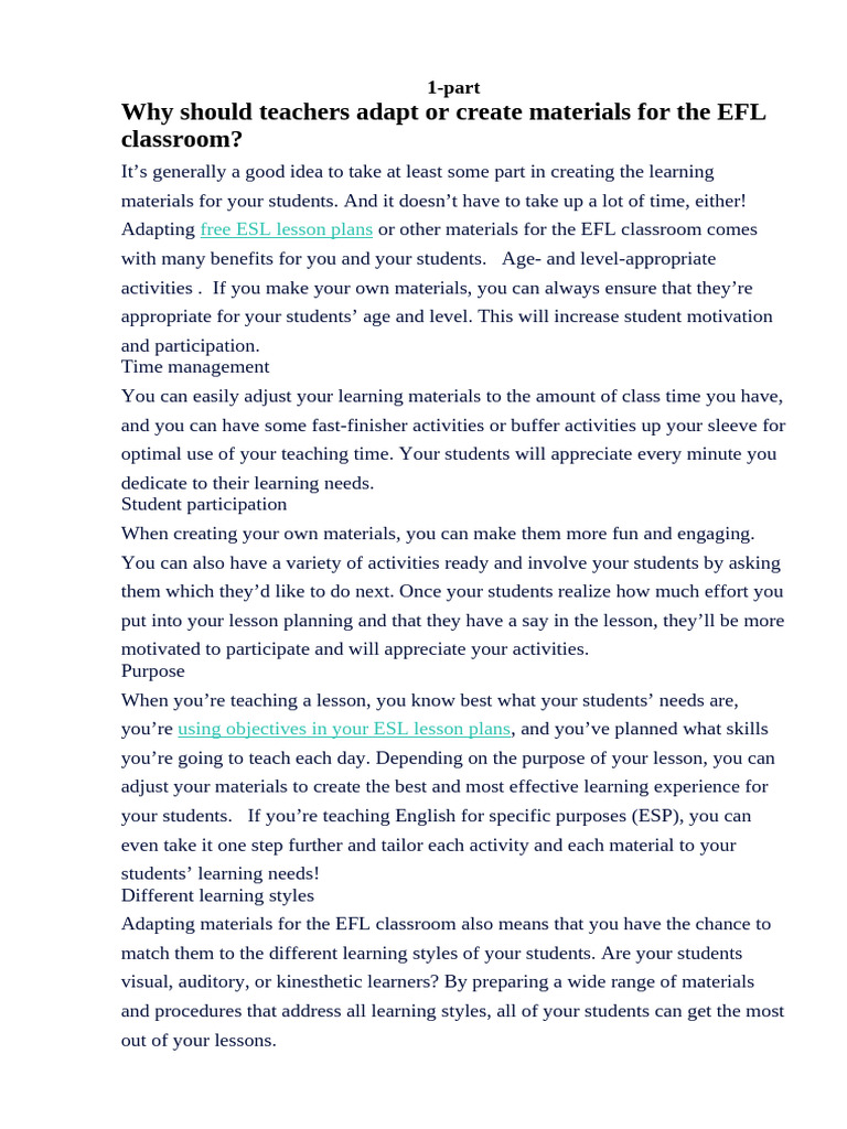 Creating Teaching Materials | PDF | English As A Second Or Foreign ...