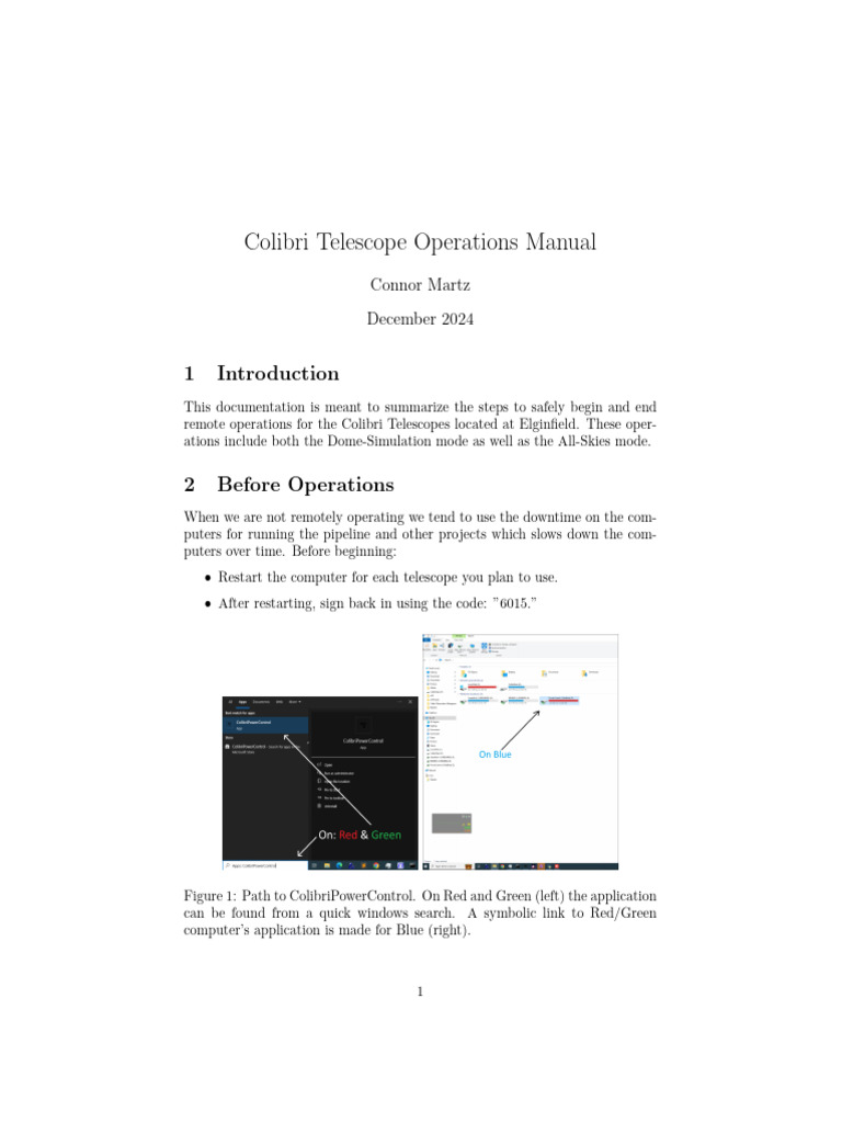 Colibri Telescope Operations Manual | PDF | Software | Computing