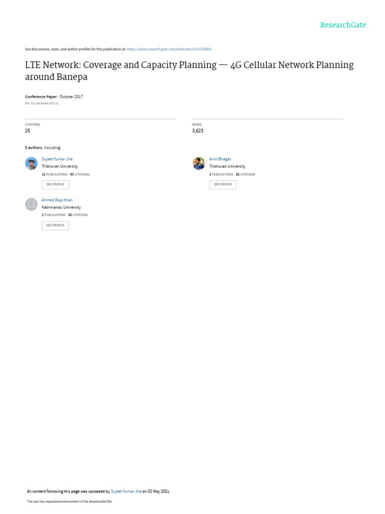 LTE Network: Coverage and Capacity Planning - 4G Cellular Network ...