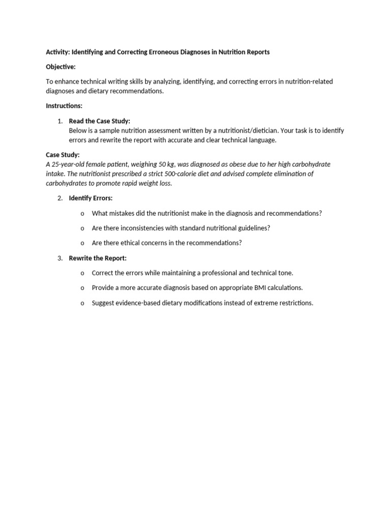Identifying Errors Activity | PDF