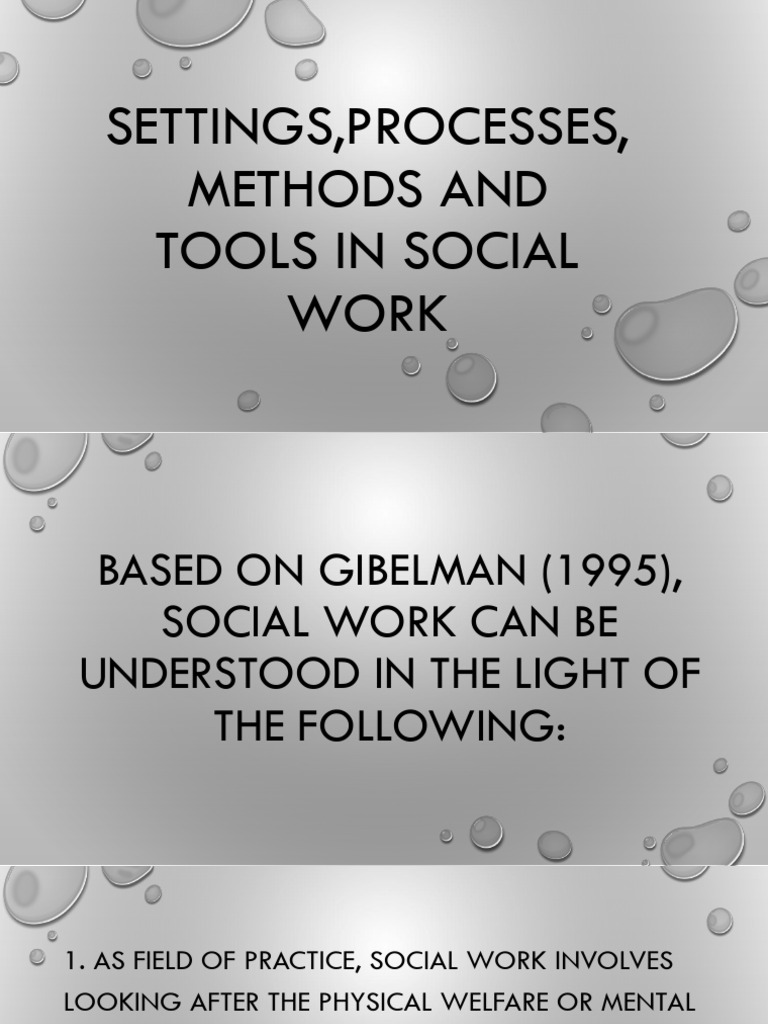 Social Work: Settings and Methods | PDF | Social Work | Social Policy
