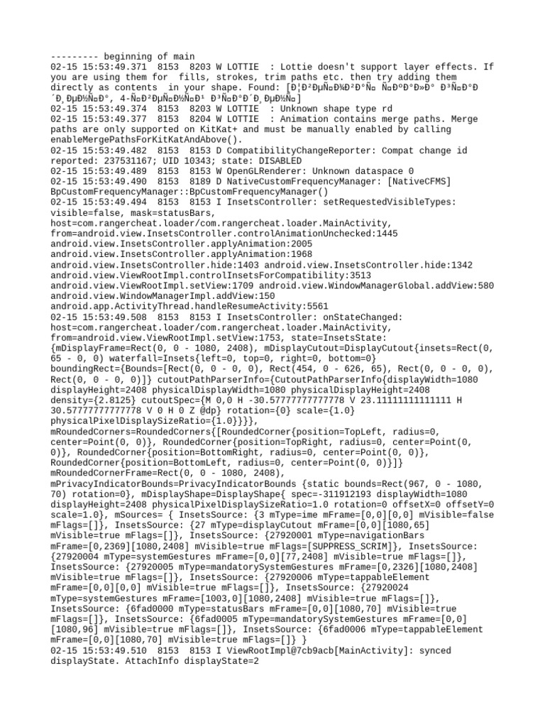 Com.rangercheat.loader Logcat | PDF | Software | Mobile Computers