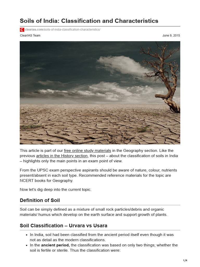 Indian Soil Types and Characteristics | PDF | Soil | Physical Geography