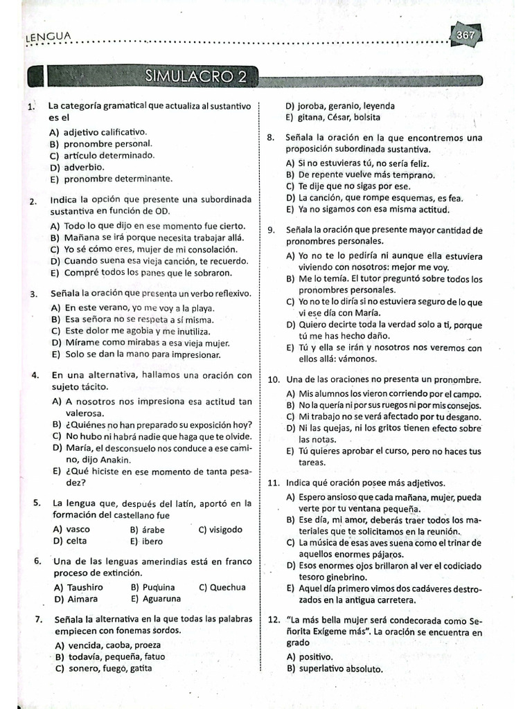 Simulacro 2-Compendio San Marcos | PDF