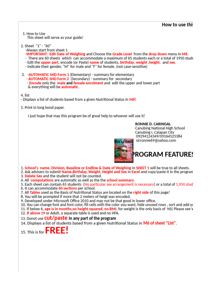 Automated Nutritional Status Report (BMI) (1) | PDF