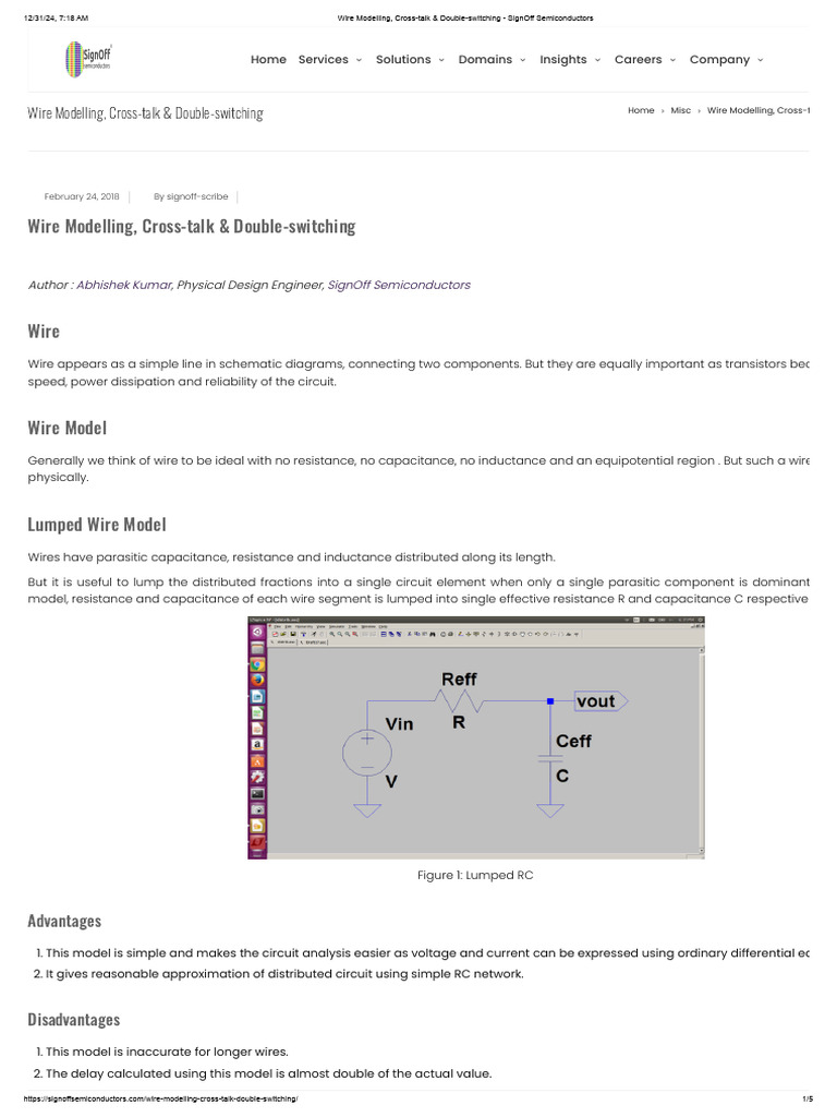 Wire Modeling & Cross-talk Guide | PDF | Capacitance | Capacitor
