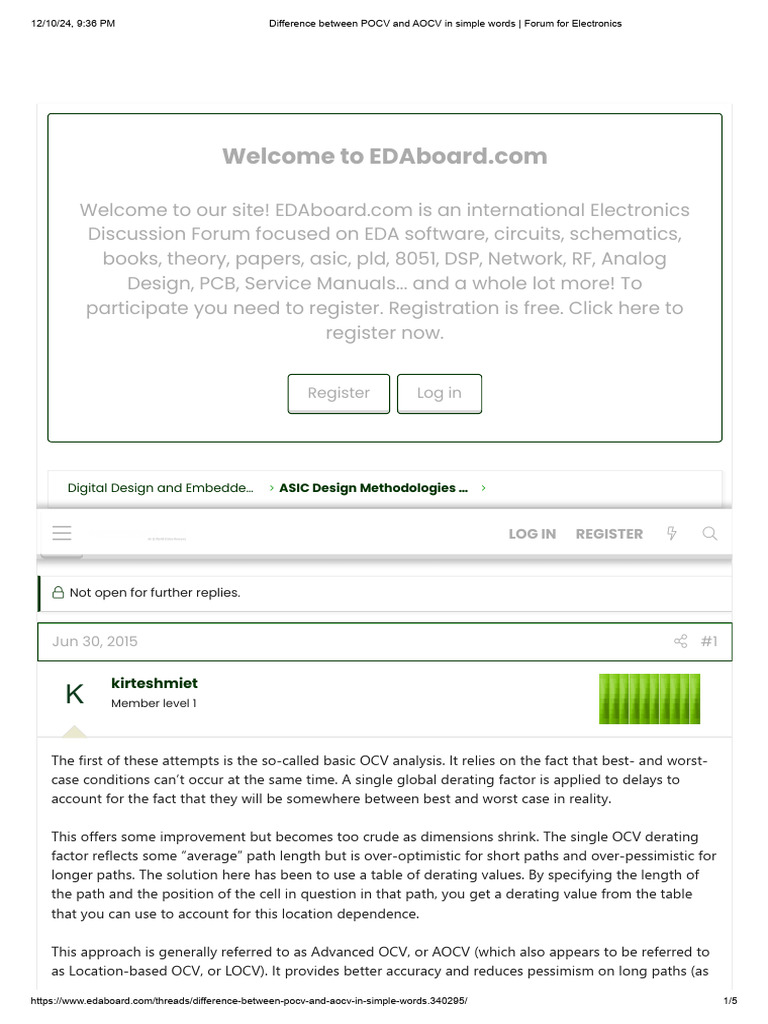 Difference Between POCV and AOCV in Simple Words - Forum For Electronics | PDF | Electronics ...