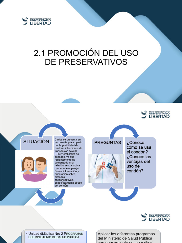 2.1 Promoción Uso de Preservativos.pptx | PDF | Condón | Infección transmitida sexualmente