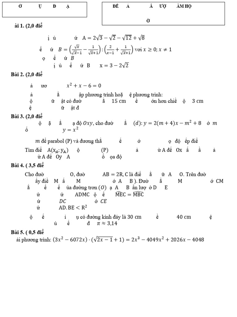 Khao sat Thai Binh va De tuyen sinh 10 ninh thuan | PDF