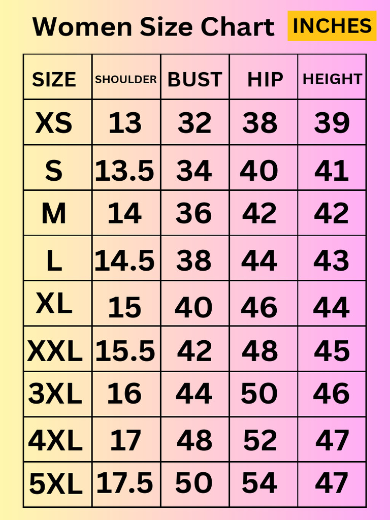 Women Size Chart NEW | PDF