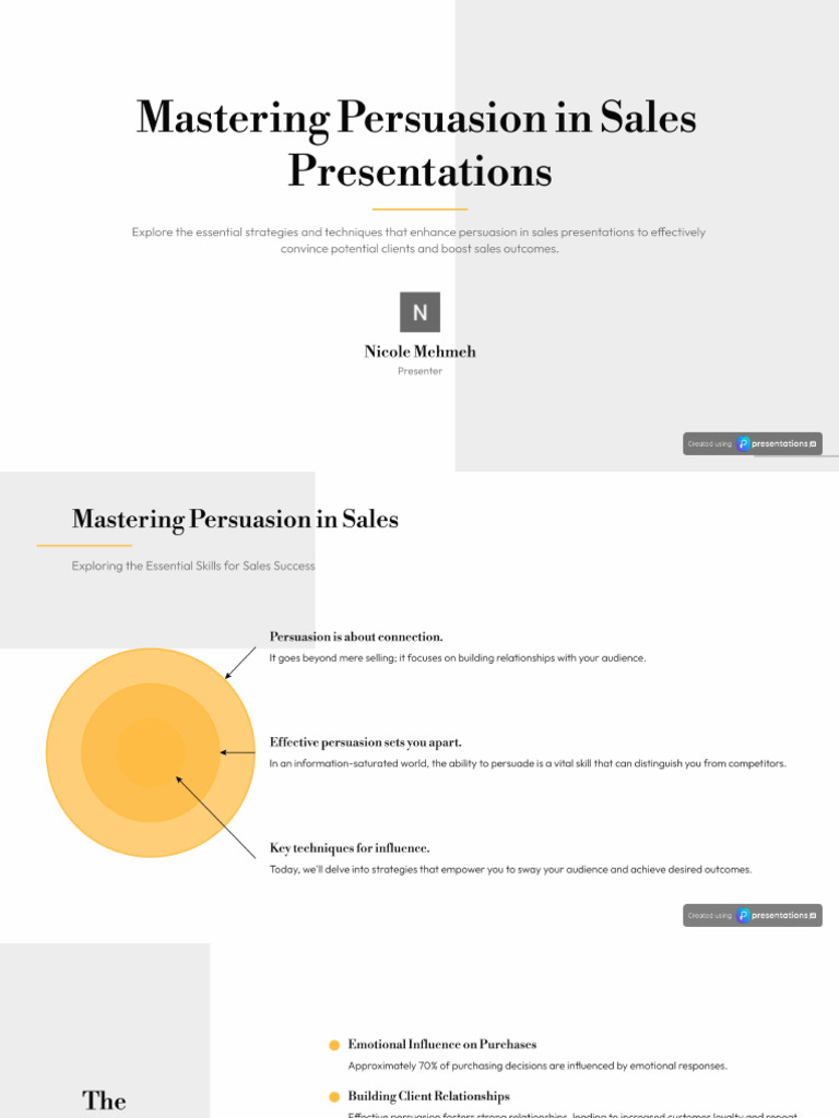 The Art of Persuasion in Sales Presentations | PDF