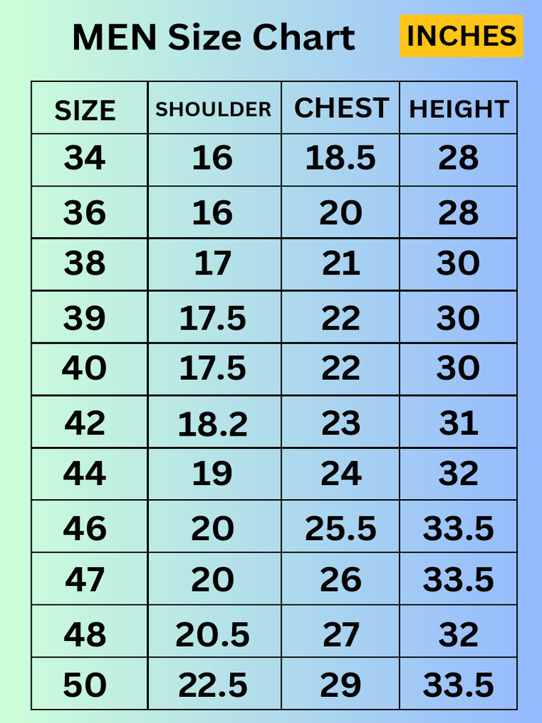 Men Size Chart 11111 | PDF