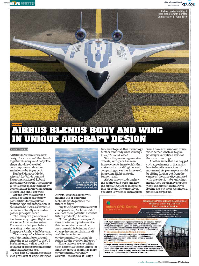 Airbus Blends Body and Wing in Unique Aircraft Design | PDF | Aircraft ...