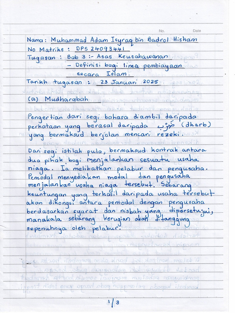 Tugasan Topik 3-Definisi Pembiayaan Islam | PDF