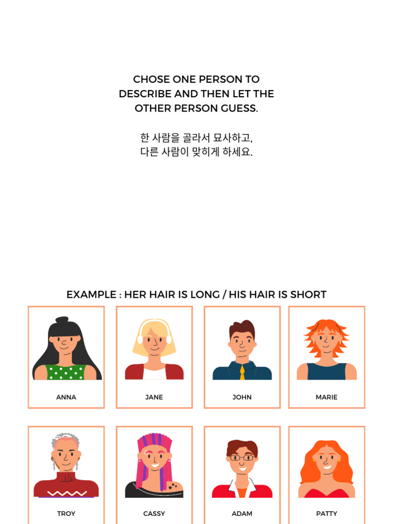 Colorful Illustrative English Describing People Flashcards | PDF