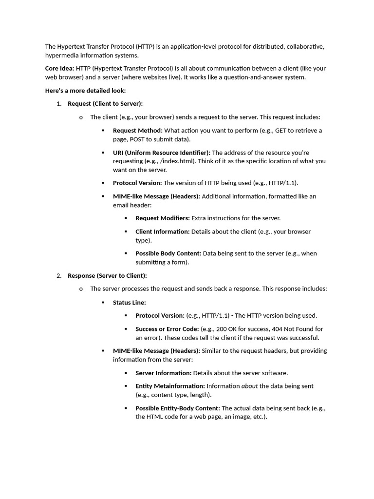 The Hypertext Transfer Protocol | PDF | Networking | Internet & Web