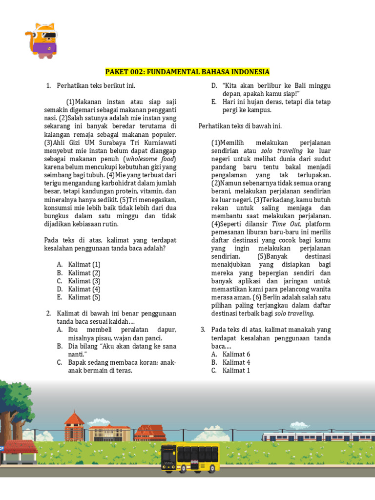 (Fundamental Bahasa Indonesia) Paket 002 - Penggunaan Tanda Baca | PDF