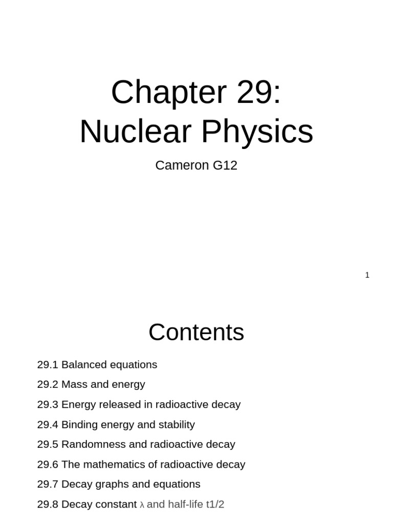 A-Level Physics Chapter 29 Nuclear Physics | PDF | Radioactive Decay | Atomic Nucleus