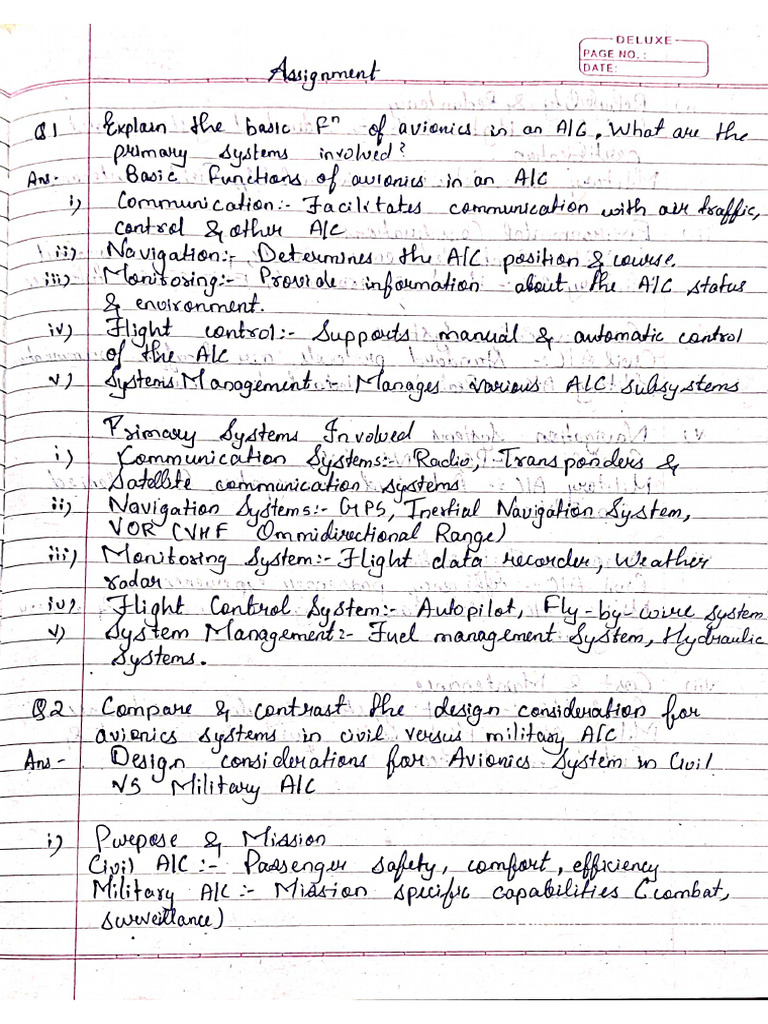 Avionics Assignment 1 | PDF