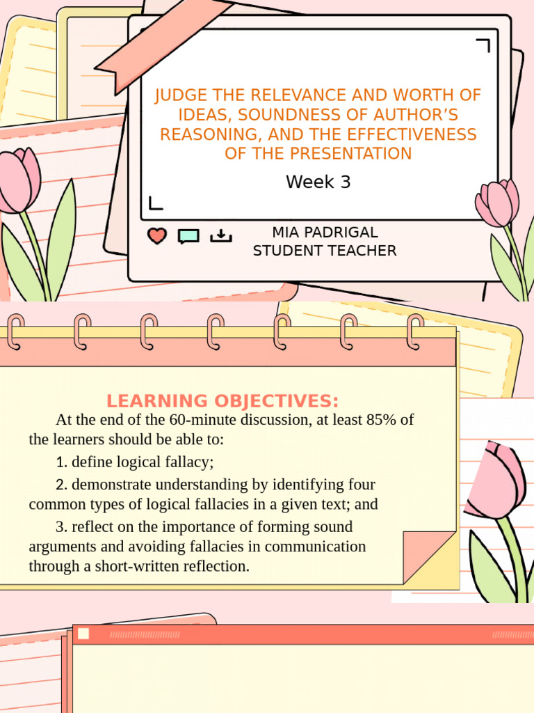 Pink Pastel Cute Illustration Presentation | PDF | Fallacy | Logic