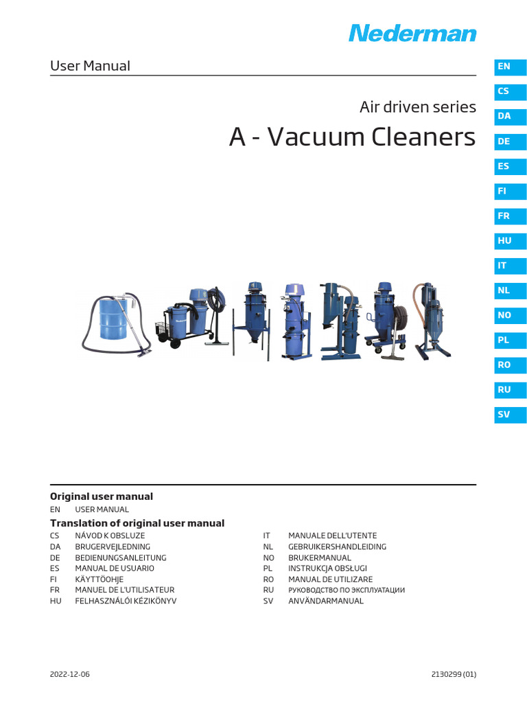 A-Series Vacuum Cleaners User Manual | PDF