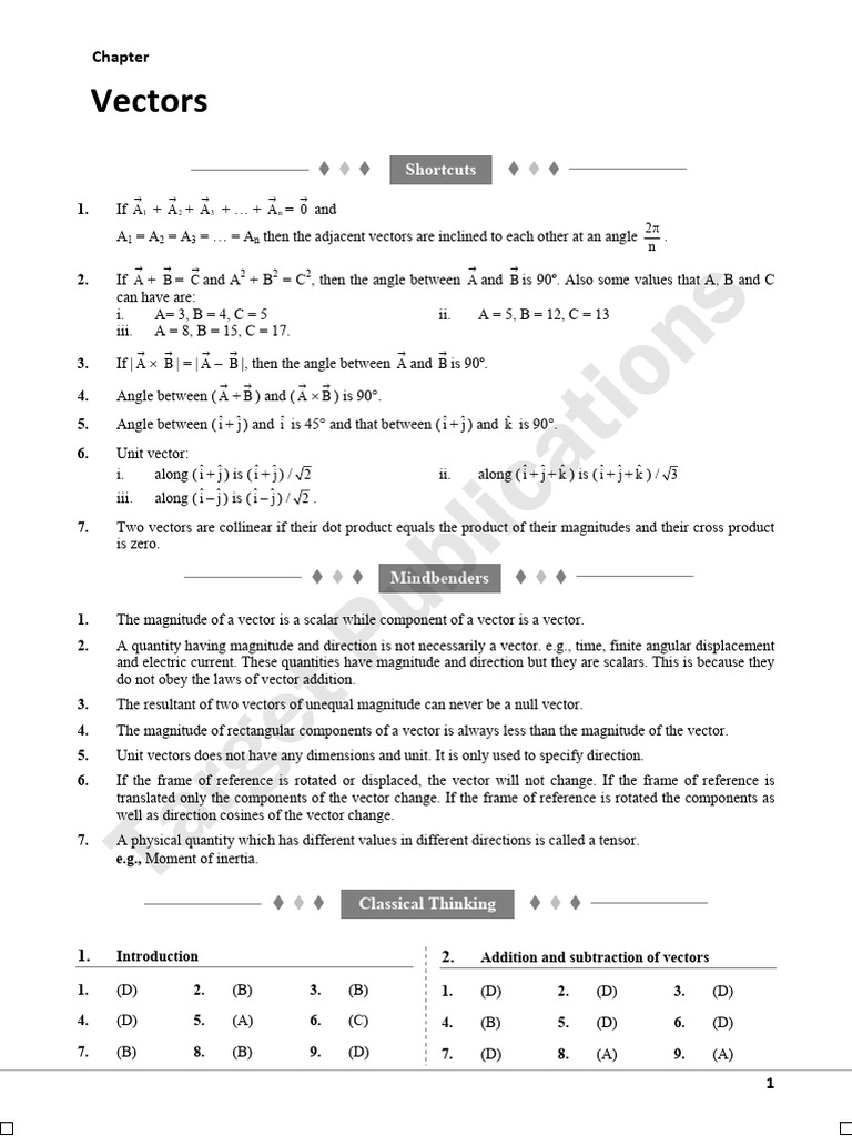 MHT-CET Triumph - Physics - Solutions To The Relevant Questions of The Chapter Vectors | PDF ...