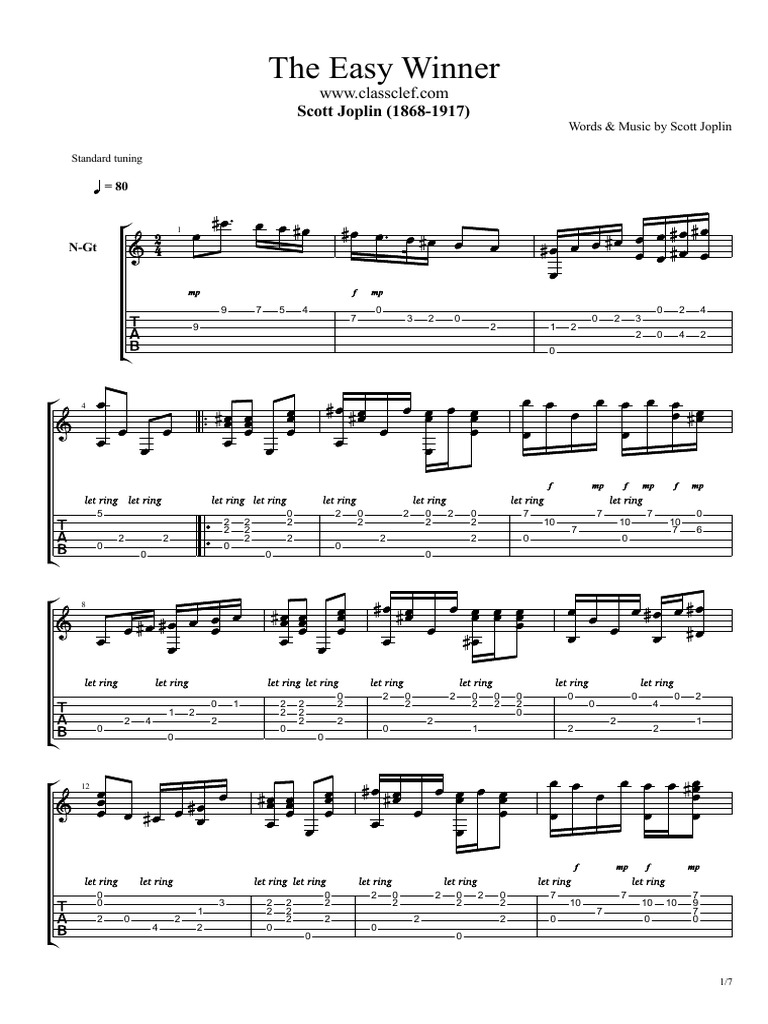 The Easy Winner by Scott Joplin | PDF | Ragtime