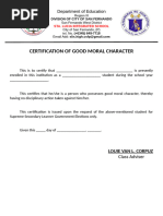 Certificate of Good Moral | PDF