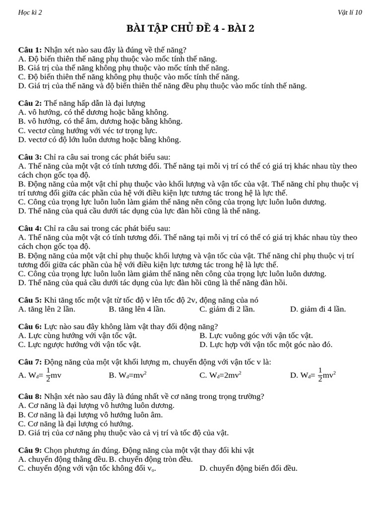 CHỦ ĐỀ 4 - BT - B2 | PDF