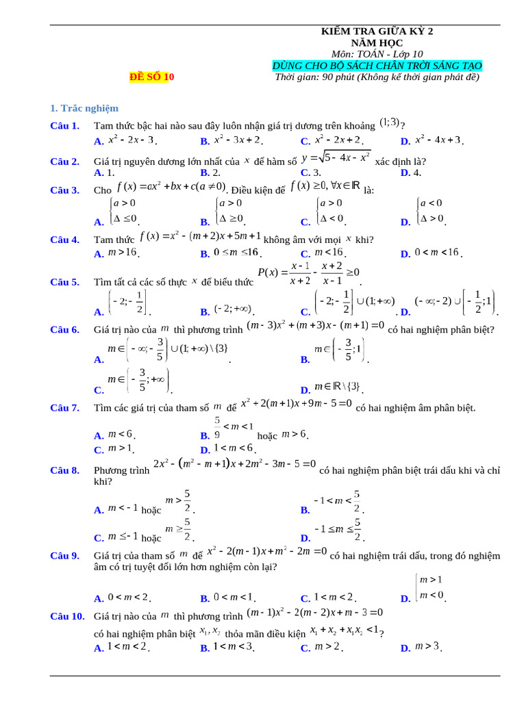 Đề số 10 - CTST | PDF