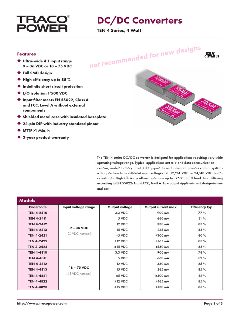 ten4_datasheet | PDF | Power Supply | Electronics