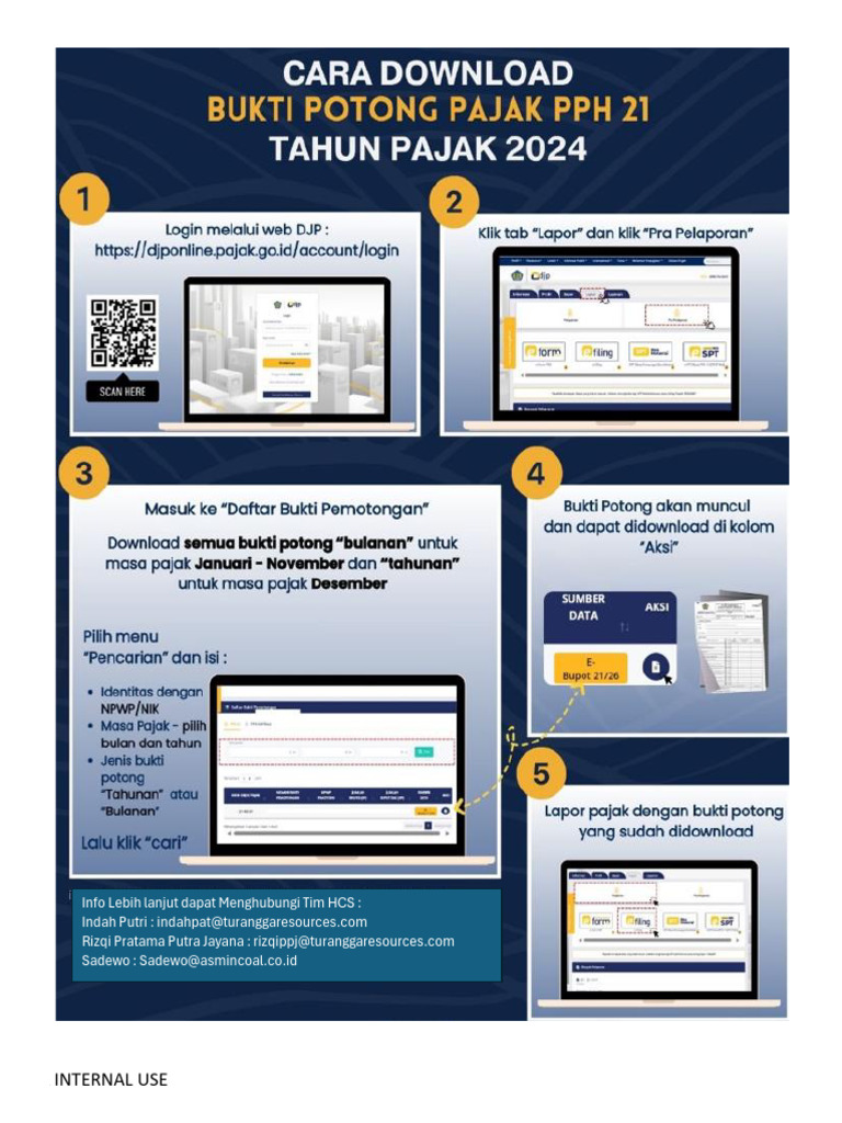 CARA DOWNLOAD BUKTI POTONG PAJAK PPH21 TAHUN 2024 DI DJP ONLINE | PDF