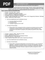 PDS-Work Experience Sheet | PDF | Finance & Money Management