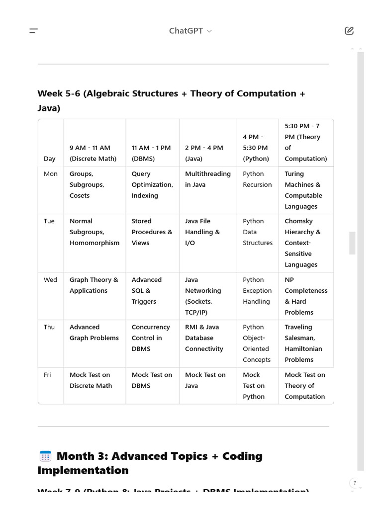 4 Month Study Plan3 | PDF