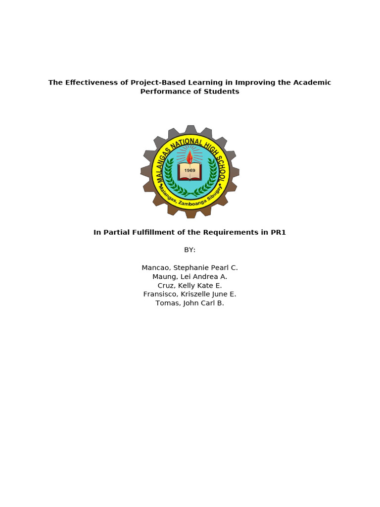 The Effectiiveness of Project-Based Learning in Improving the Academic Performance of Students ...