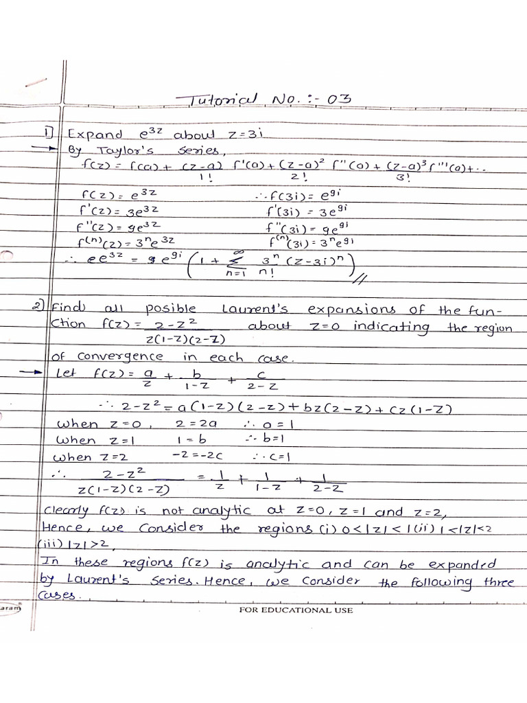 Maths Tutorial 3 | PDF