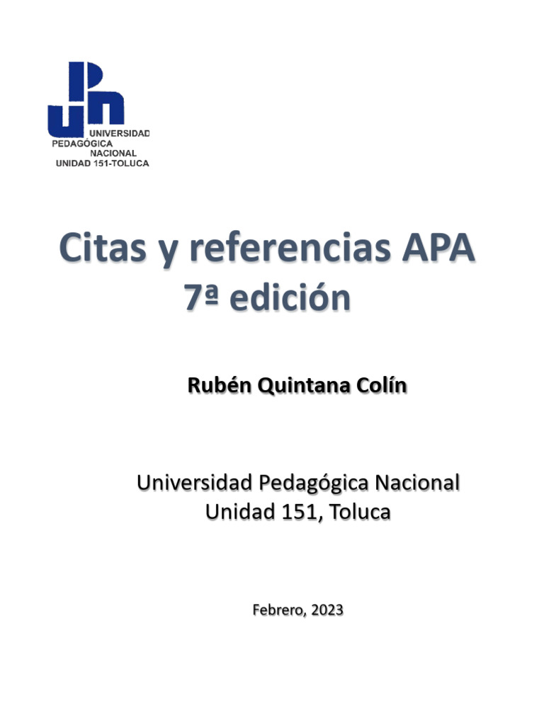 Citas y Referencias APA 7a Ed | PDF | Estilo apa | Sic