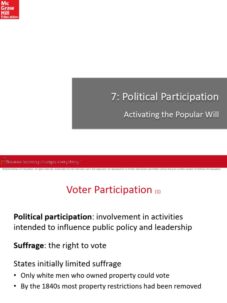 Pattersonwtp13 PPT ch07 | PDF | Voter Turnout | Voting