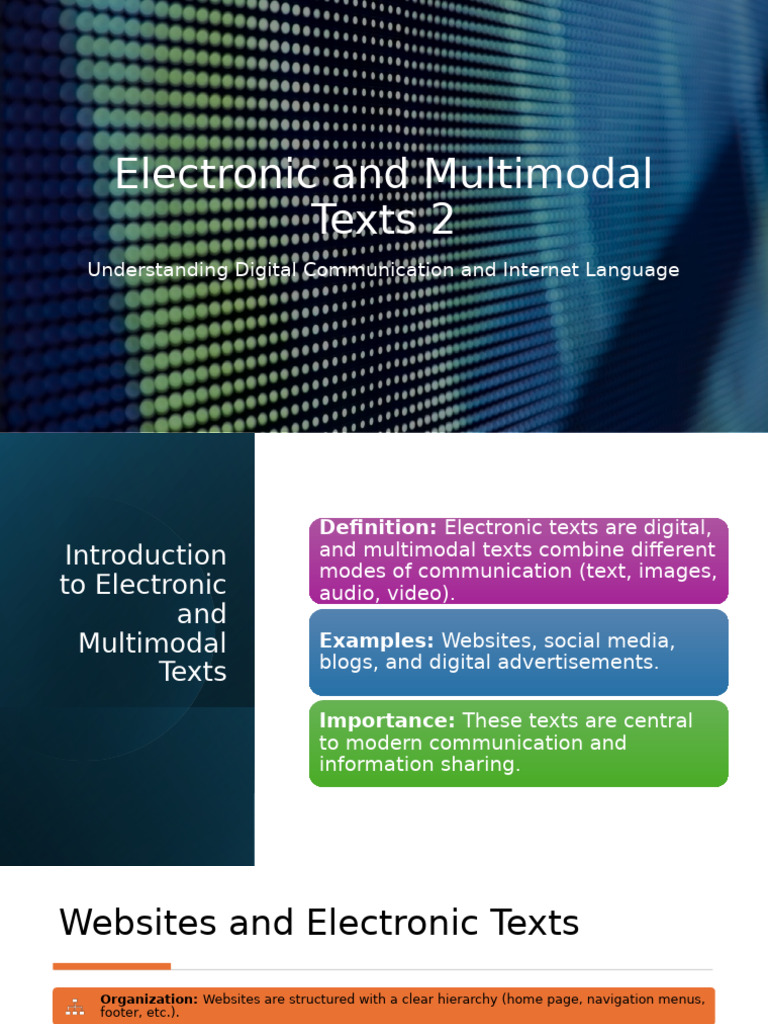 Electronic and Multimodal Texts 2 | PDF | Websites | Internet