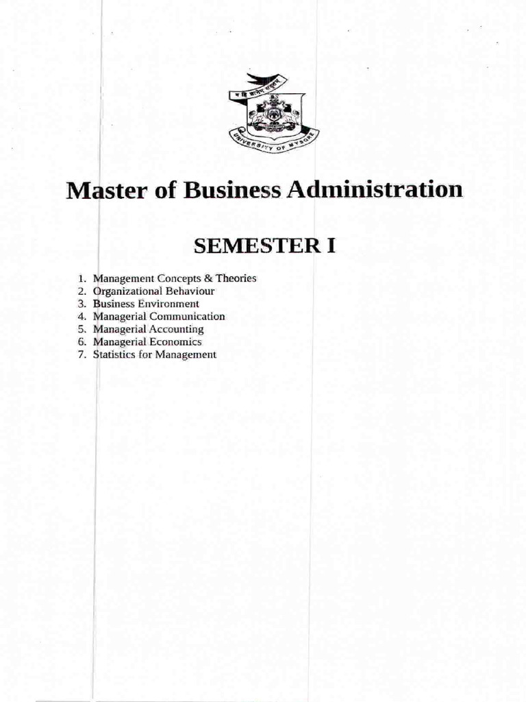 MBA Operation Management - Syllabus | PDF