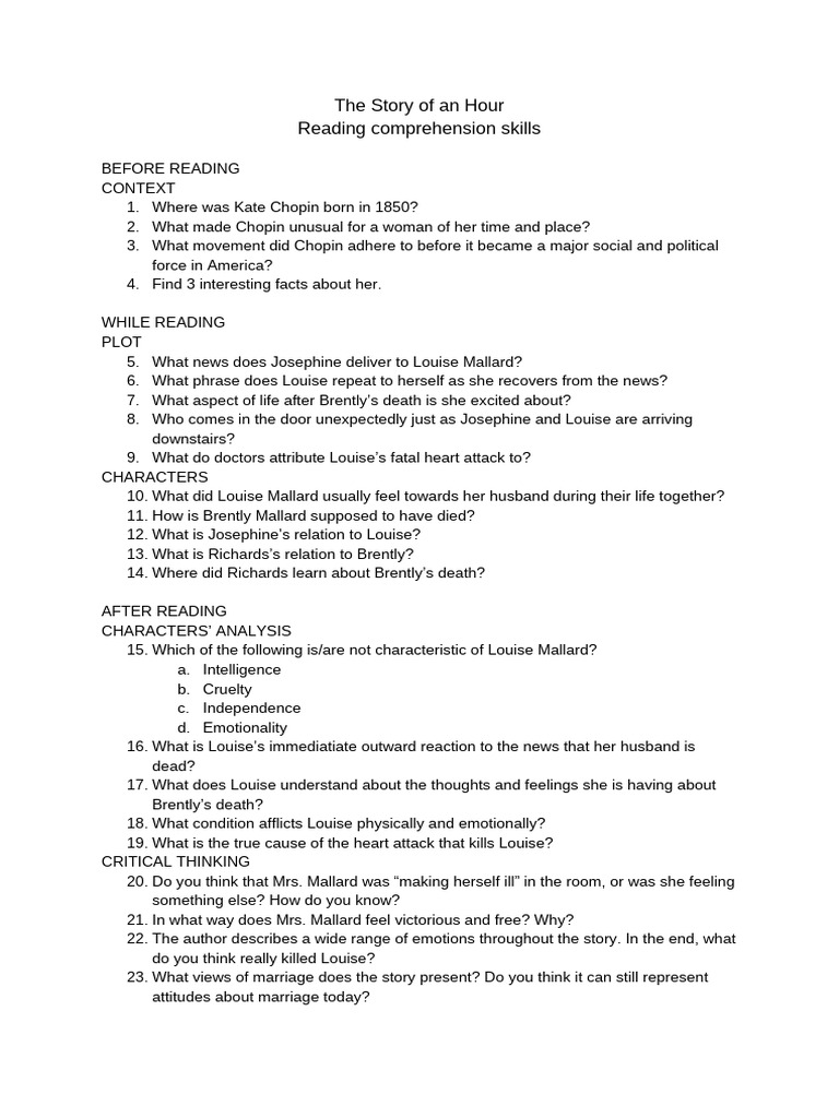 The Story of An Hour | PDF