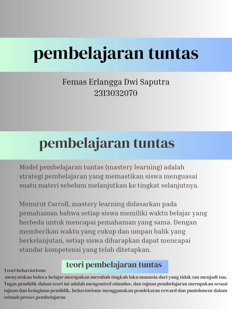 Pemb Tuntas Femas | PDF